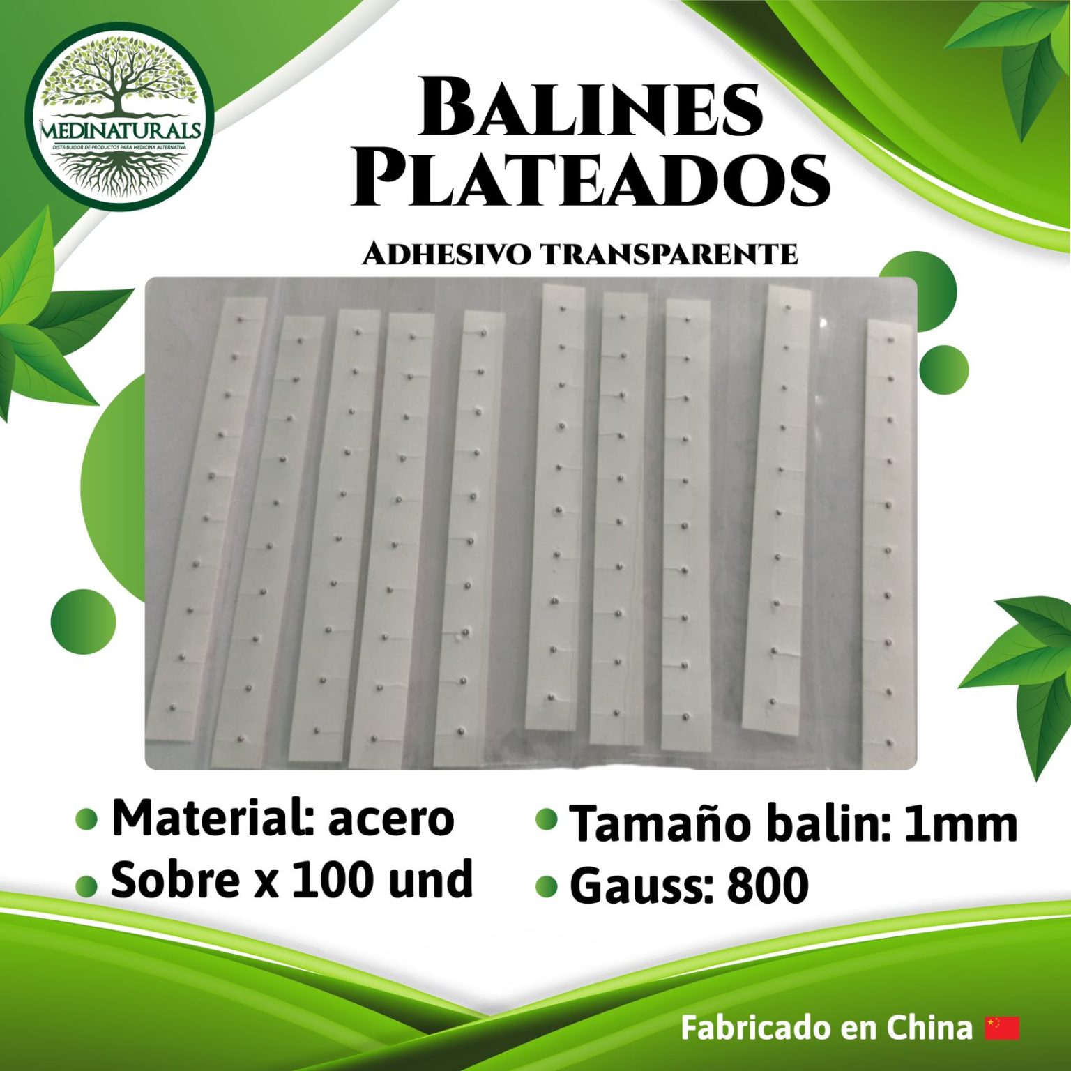 BALINES CON ADHESIVO TRANSPARENTE x 100 UNIDADES – Medinatural Acupuntura